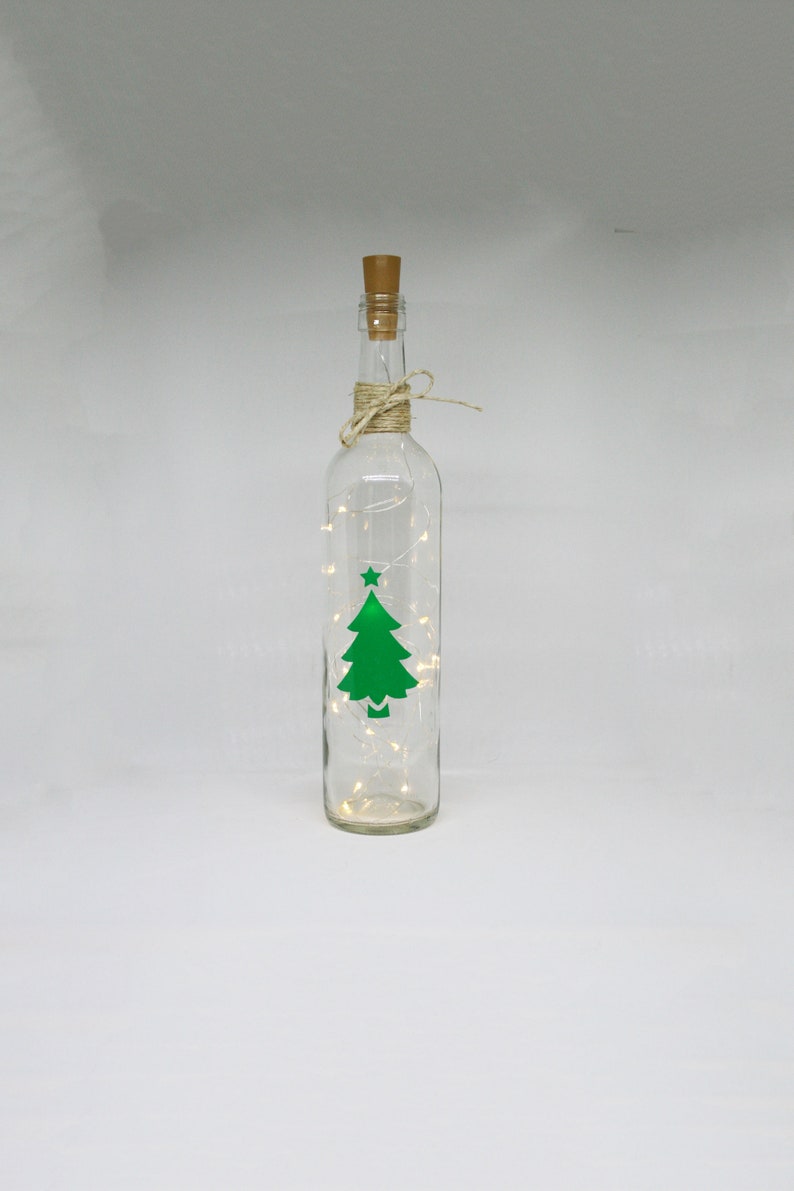 Christmas Tree Twinkle Light Wine Bottle Winter Decor - Etsy