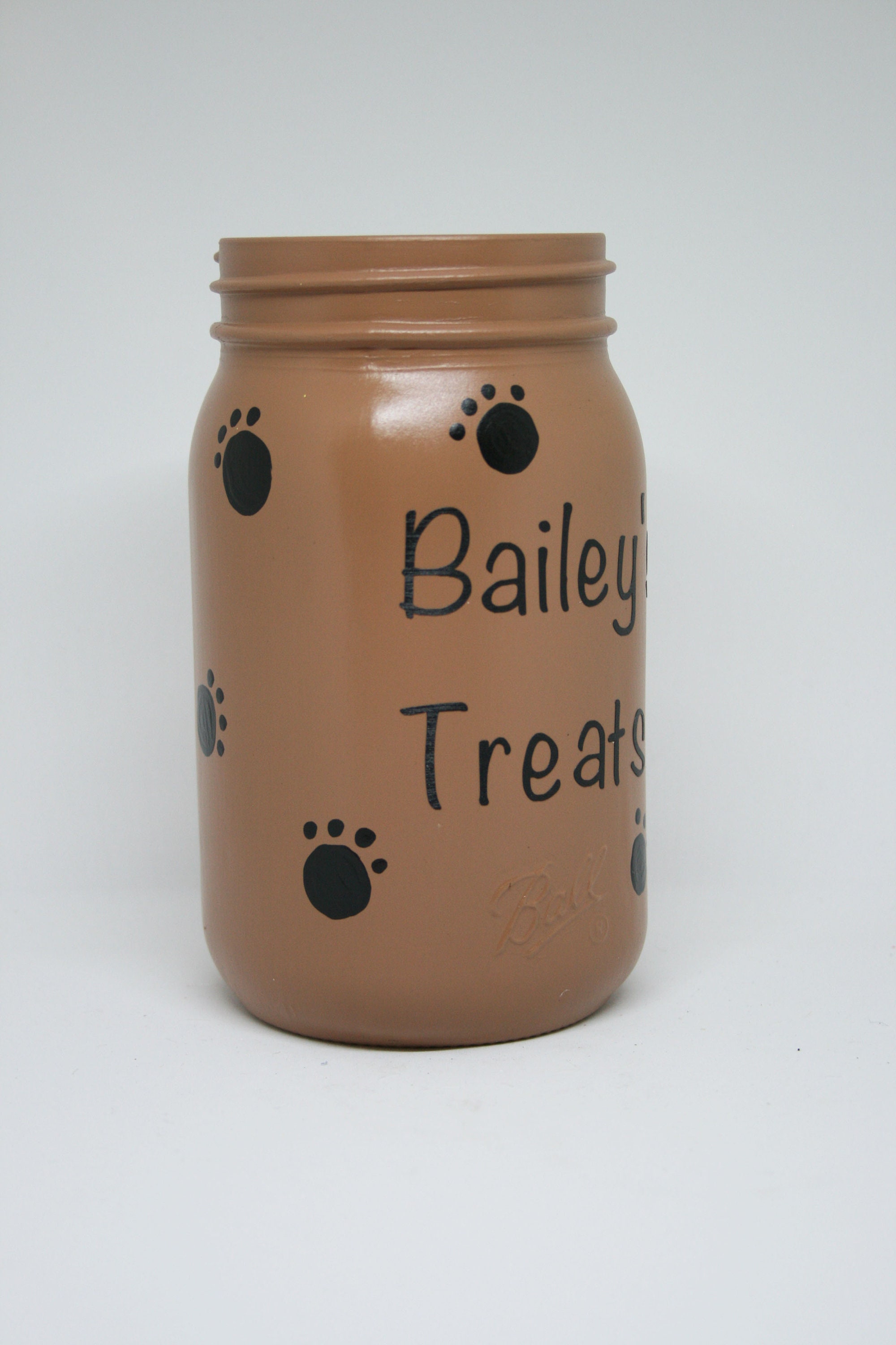 Personalized Hand Painted Paw Print Quart Mason Jar Paw | Etsy