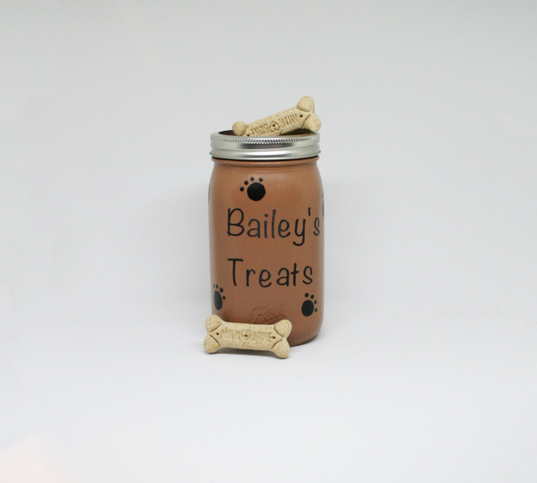 Personalized Hand Painted Paw Print Quart Mason Jar Paw | Etsy