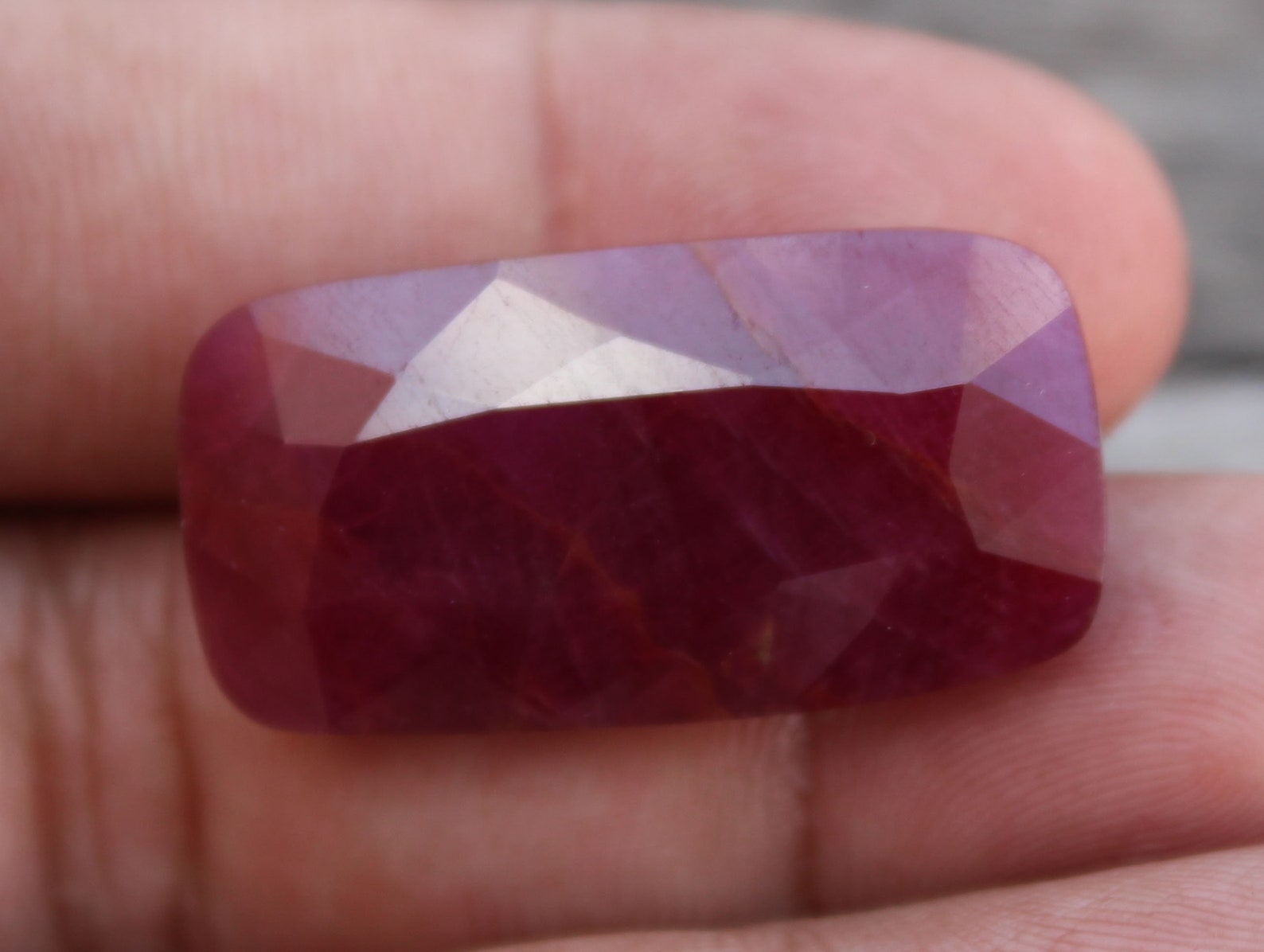 Gorgeous Unheated Natural Ruby Cushion Cut Shape Faceted Loose Gemstone ...