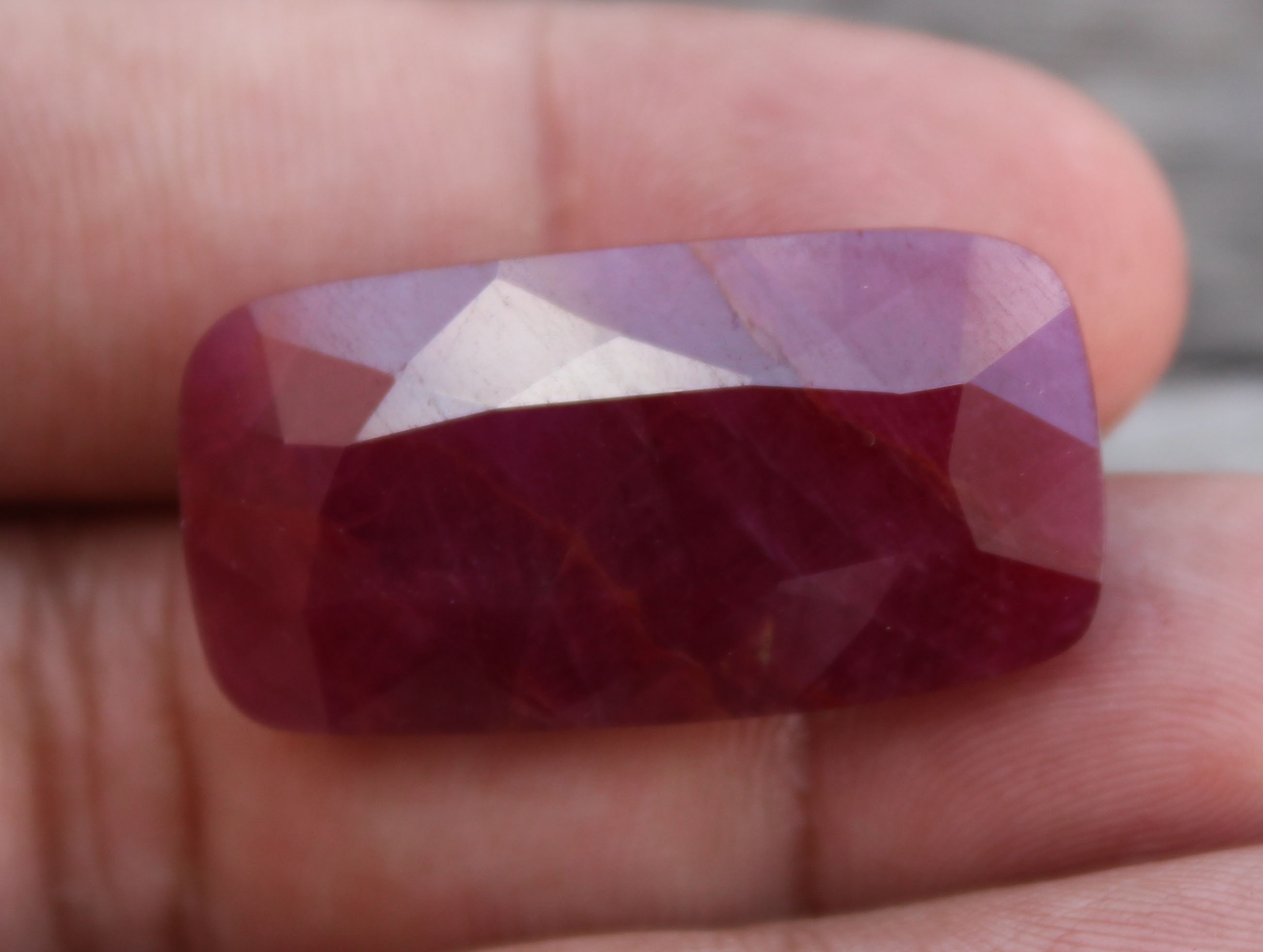 Gorgeous Unheated Natural Ruby Cushion Cut Shape Faceted Loose Gemstone ...