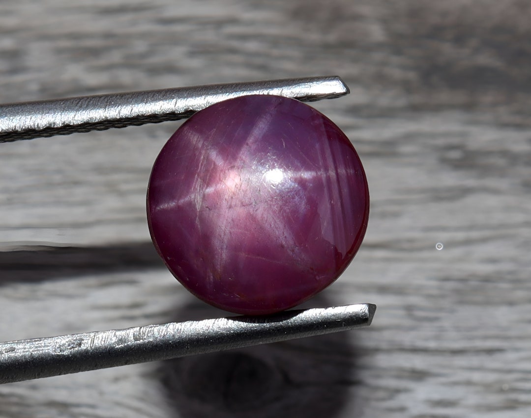 Natural Unheated Star Ruby 5.04 Ct Round Cabochon Loose Gemstone, Six ...