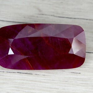 Gorgeous Unheated Natural Ruby Cushion Cut Shape Faceted Loose Gemstone ...