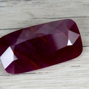 Gorgeous Unheated Natural Ruby Cushion Cut Shape Faceted Loose Gemstone ...