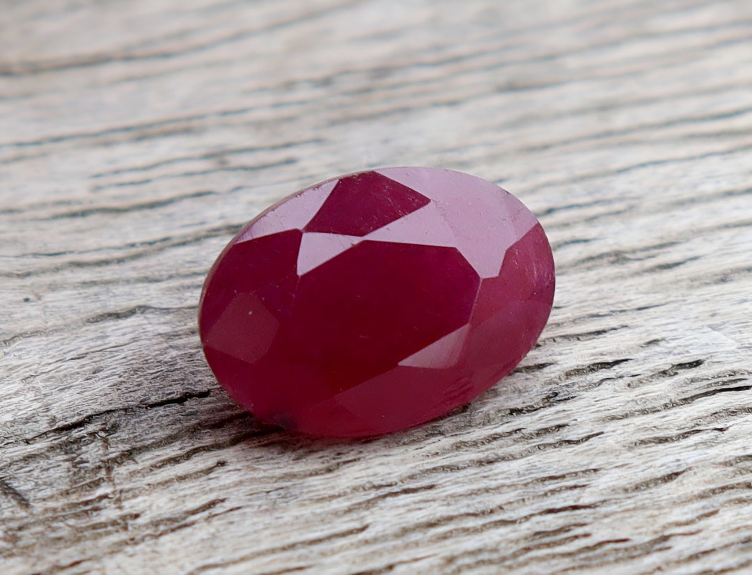 Stunning GSI Certified Unheated Natural Ruby Oval Cut Shape Faceted ...