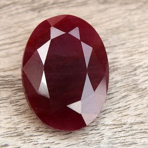 26.26 Ct Natural Unheated Deep Red Ruby Oval Cut Loose Gemstone - Etsy