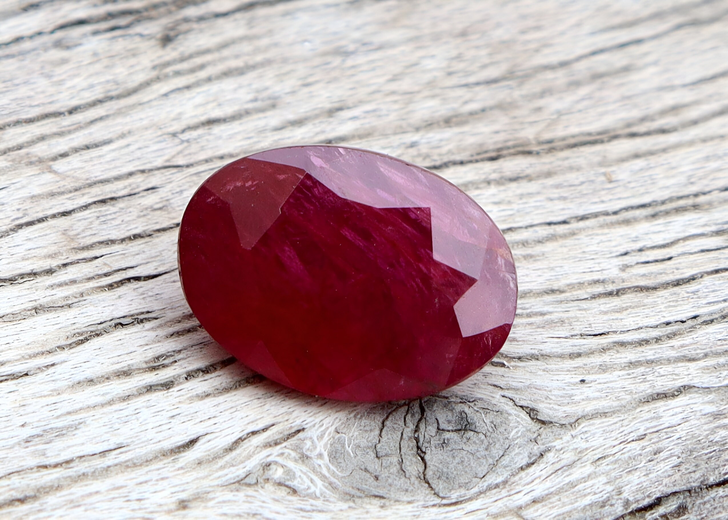 Exquisite GSI Certified Unheated Natural Ruby Oval Cut Shape Faceted ...