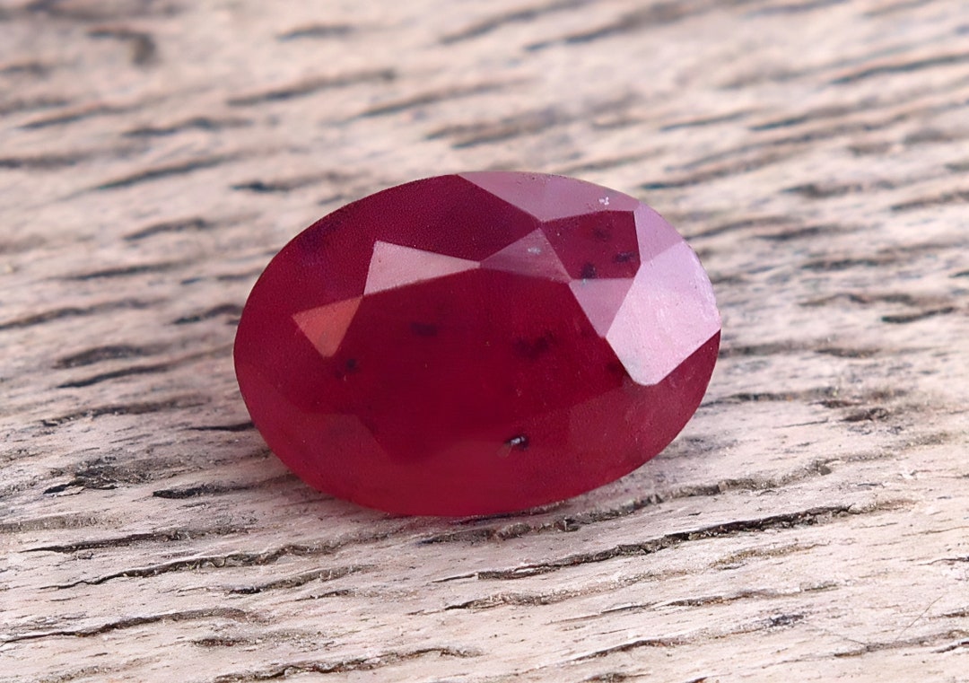 Beautiful GSI Certified Unheated Natural Ruby Oval Cut Shape Faceted ...