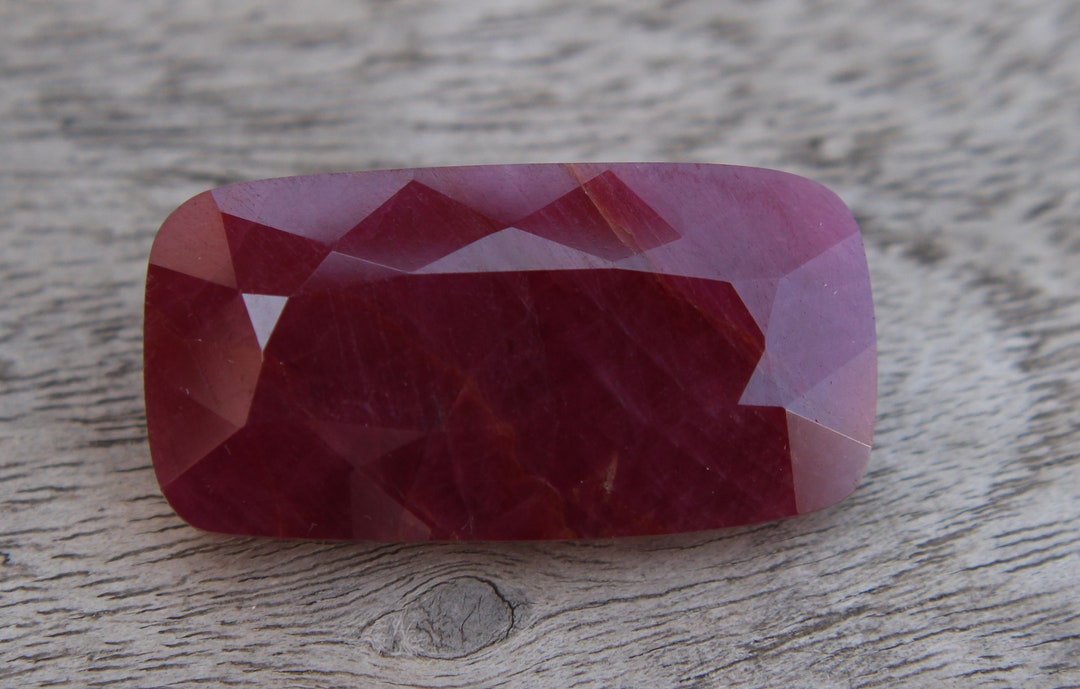 Gorgeous Unheated Natural Ruby Cushion Cut Shape Faceted Loose Gemstone ...