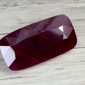 Gorgeous Unheated Natural Ruby Cushion Cut Shape Faceted Loose Gemstone ...