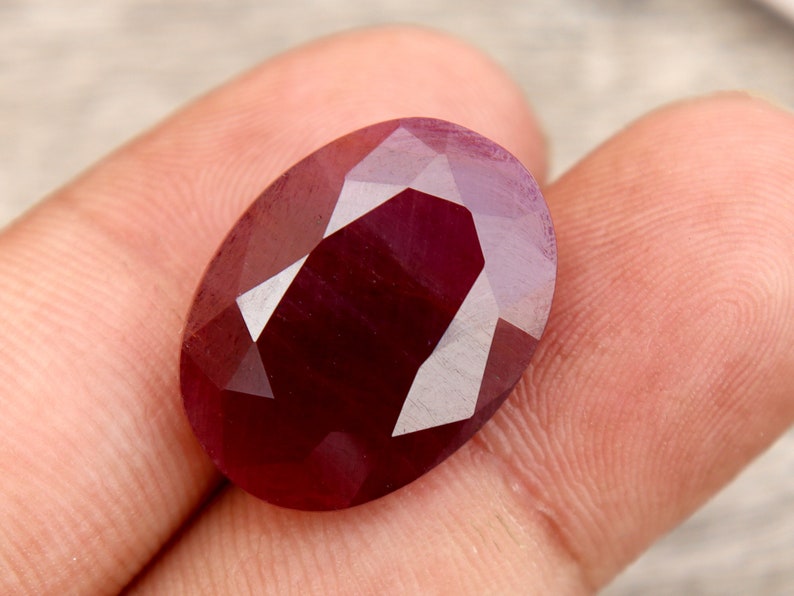 26.26 Ct Natural Unheated Deep Red Ruby Oval Cut Loose Gemstone - Etsy