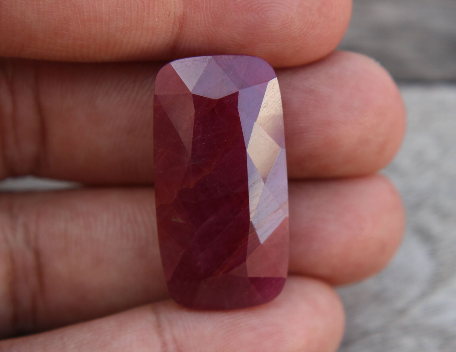 Gorgeous Unheated Natural Ruby Cushion Cut Shape Faceted Loose Gemstone ...