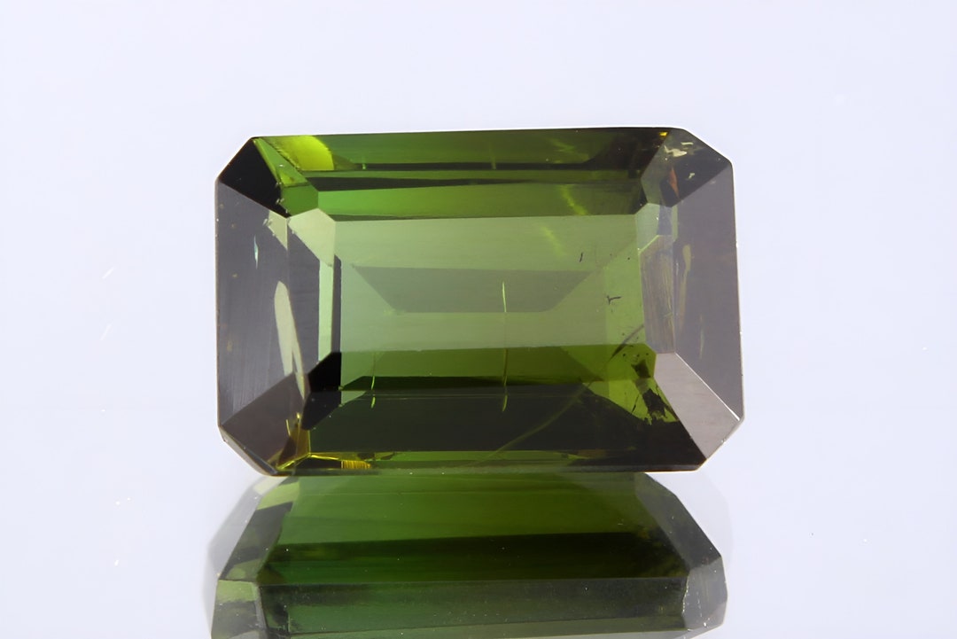 Certified by GSI 1.40 Ct Natural Green Tourmaline Octagon Cut Loose ...
