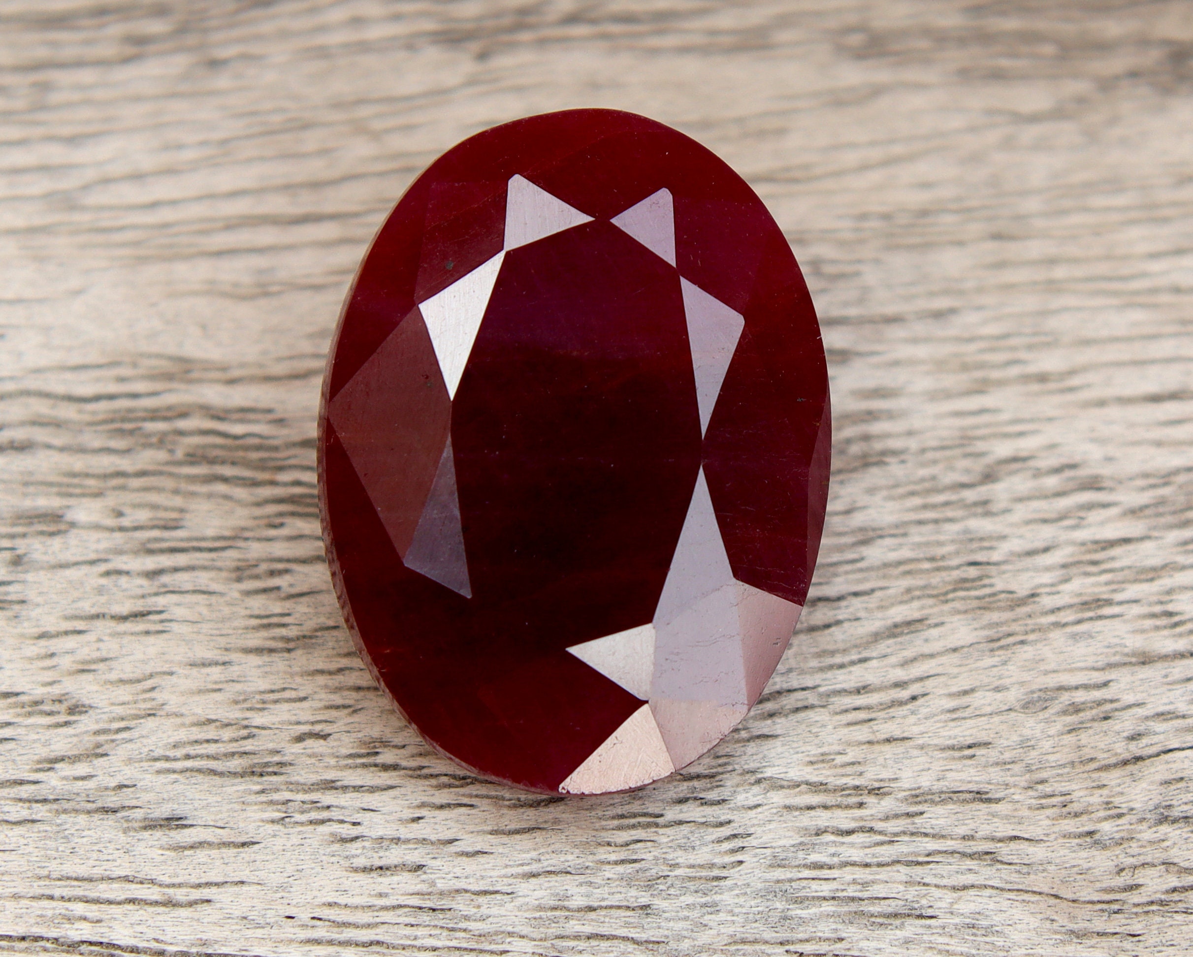 26.26 Ct Natural Unheated Deep Red Ruby Oval Cut Loose Gemstone - Etsy