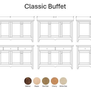 Solid Hardwood Buffet. Shown in Maple, Also Available in White Oak, Red ...