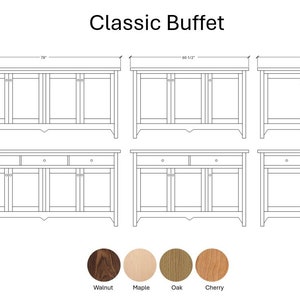 Solid Hardwood Buffet. Shown in Maple, Also Available in Oak, Cherry ...
