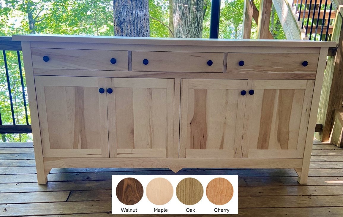 Solid Hardwood Buffet. Shown in Maple, Also Available in Oak, Cherry ...