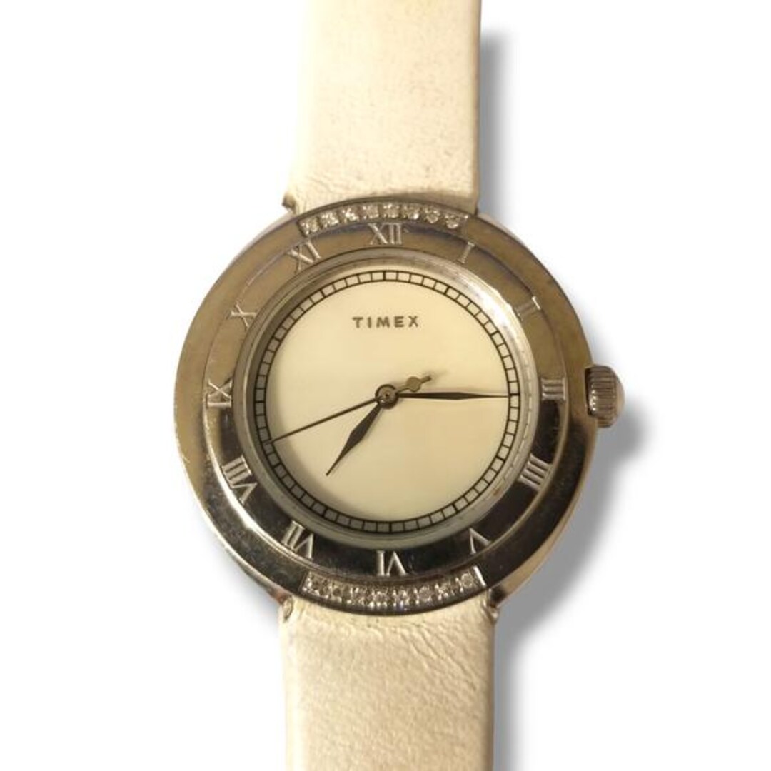 Vintage Timex Diamond Collection Silver Tone Rhinestone Bezel Watch WR ...