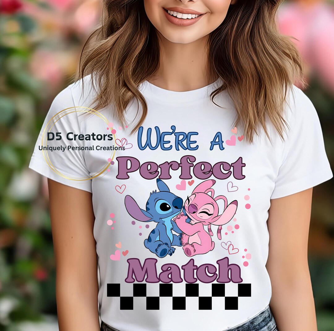 Stitch and Angel Perfect Match PNG - Digital Download, Cute Couple ...