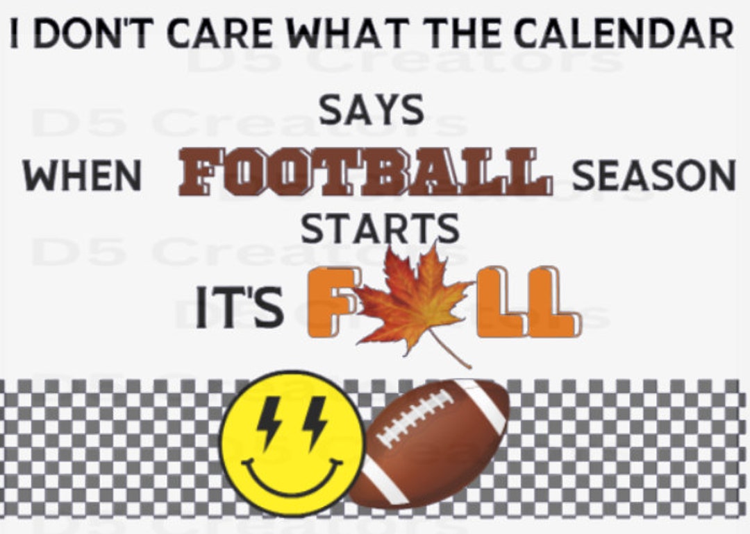 Calendar Says FOOTBALL and Fall PNG - Etsy