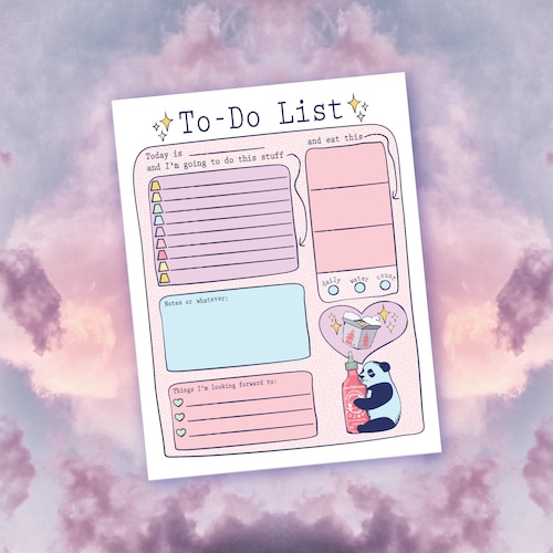 Cute Printable to Do List A4 US Letter A5 Half Letter - Etsy