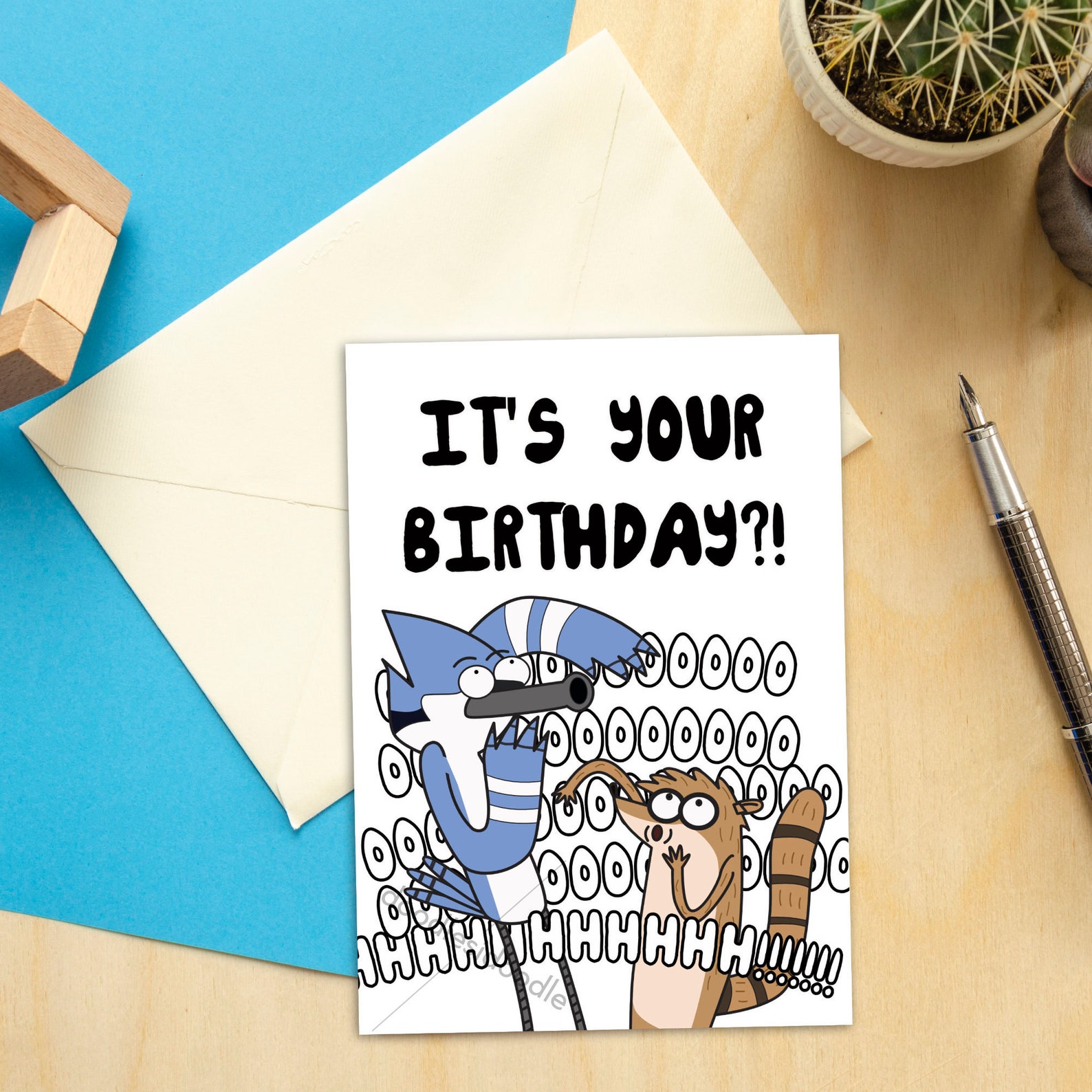 Regular Show Birthday Card Mordecai and Rigby It's Your | Etsy