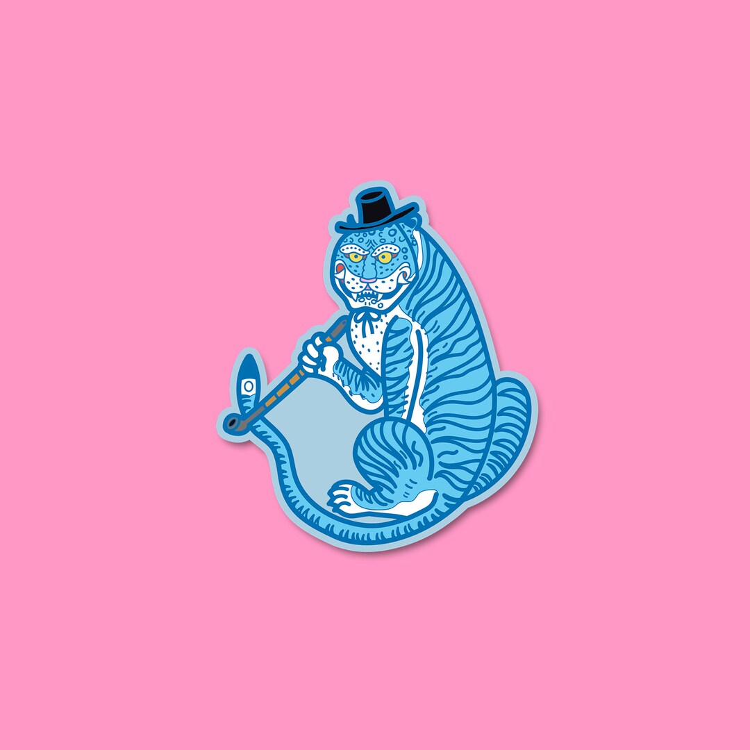 Tiger Smoking Pipe Sticker - Etsy