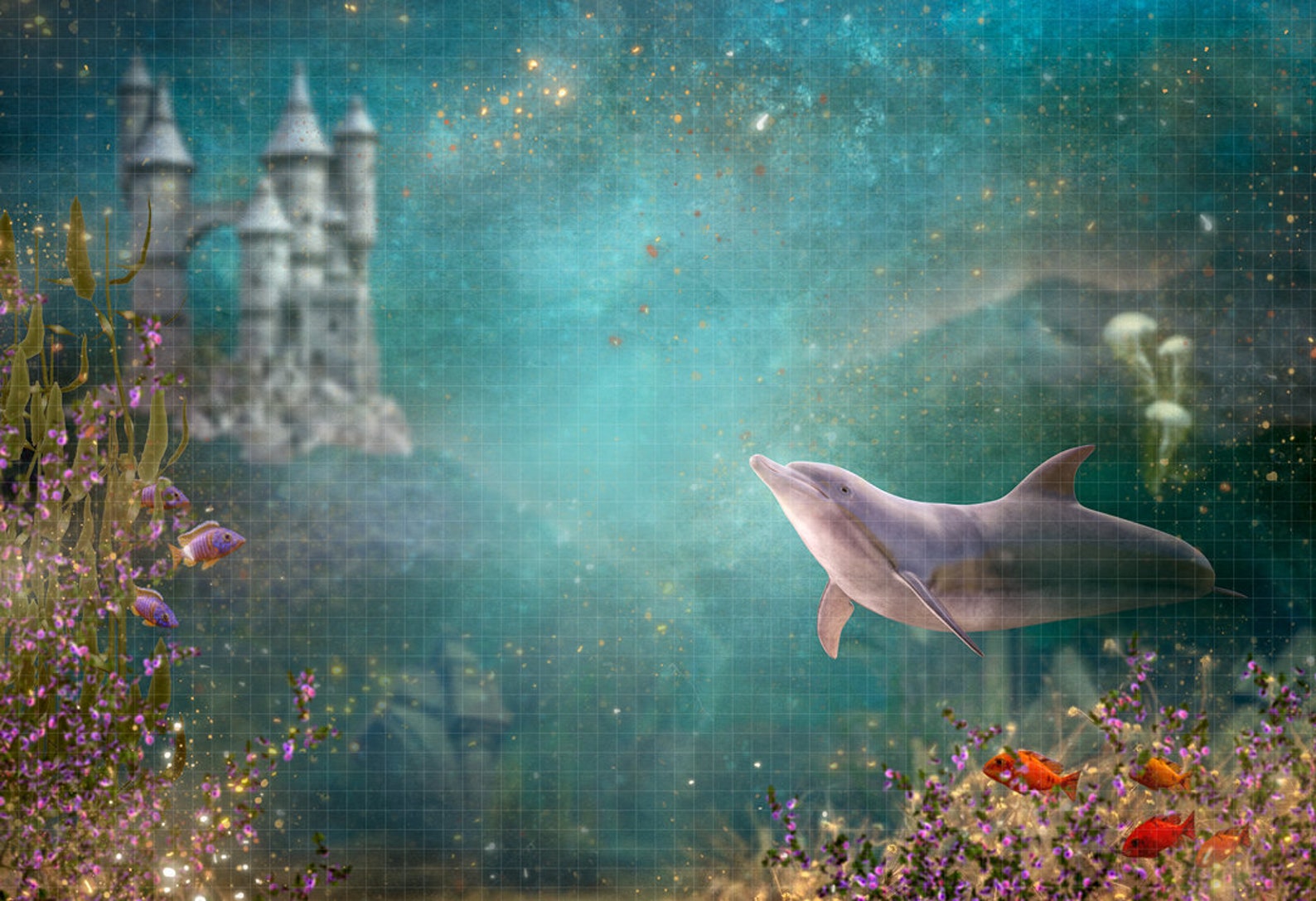 Undersea Mermaid Digital Background, Ocean Adventure, Dreamy Background ...