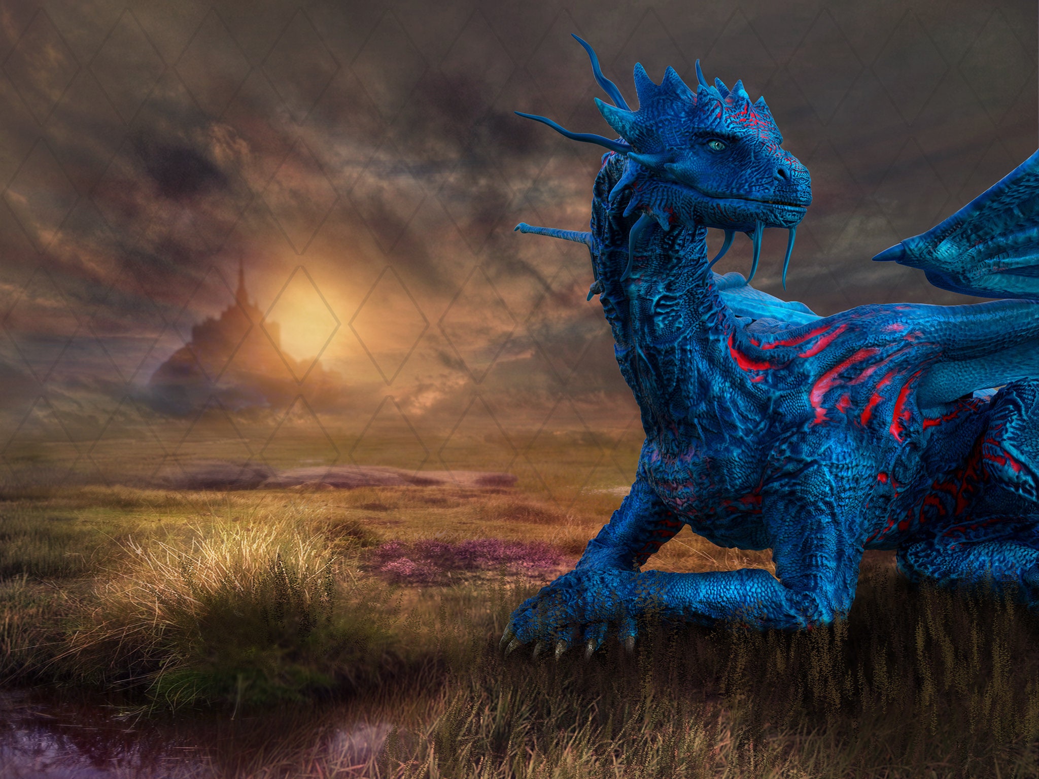 Dragon Overlay Digital Background. Dragon Background. Dreamy - Etsy