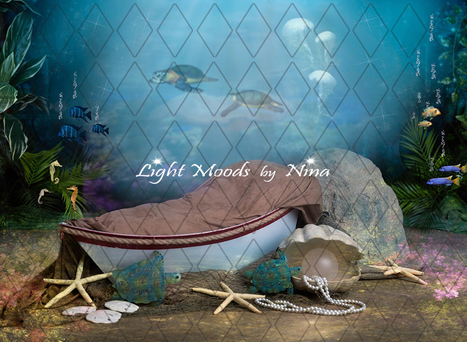 3 Magical Mermaid Digital Backgrounds Adventures in a Magical | Etsy