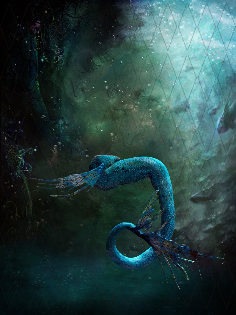 Deep sea mermaid digital background. A dreamy underwater | Etsy