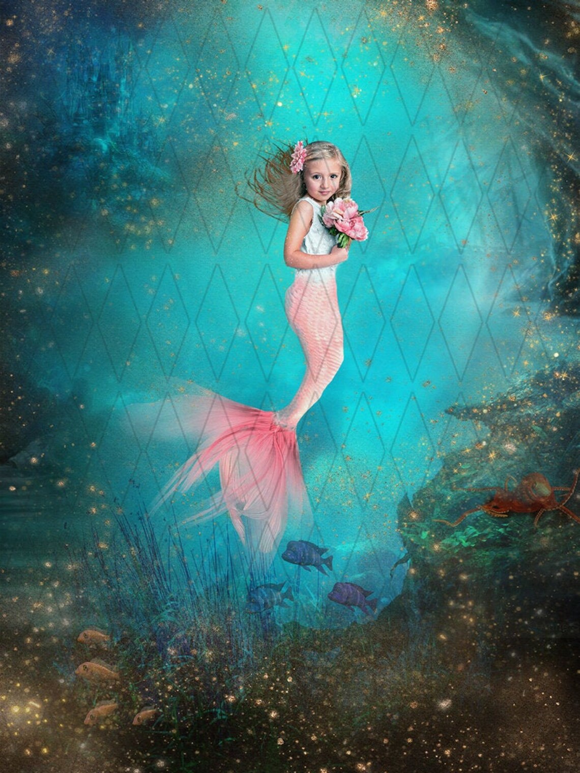 Undersea Digital Background. Magical Underwater Cave. Digital - Etsy