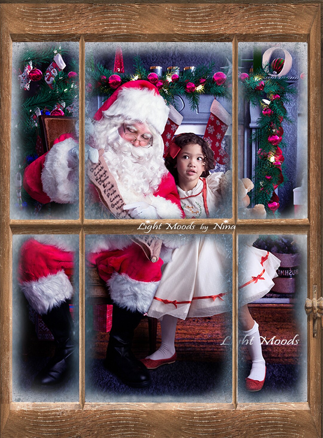 Rustic Winter Window Digital Overlay, Frosted Window Overlay, Snow ...