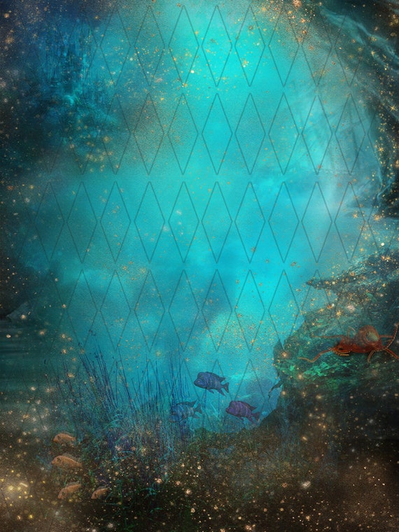 Undersea Digital Background. Magical Underwater Cave. Digital - Etsy