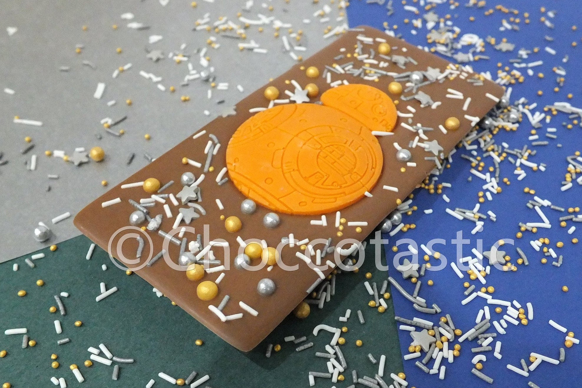 Space Theme Chocolate Bar. Robot Design Handmade Belgian | Etsy