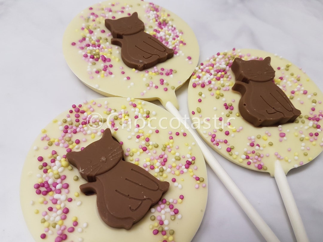 Cat Lollipop. Belgian Chocolate. Party Gift, Party Favor, Birthday ...