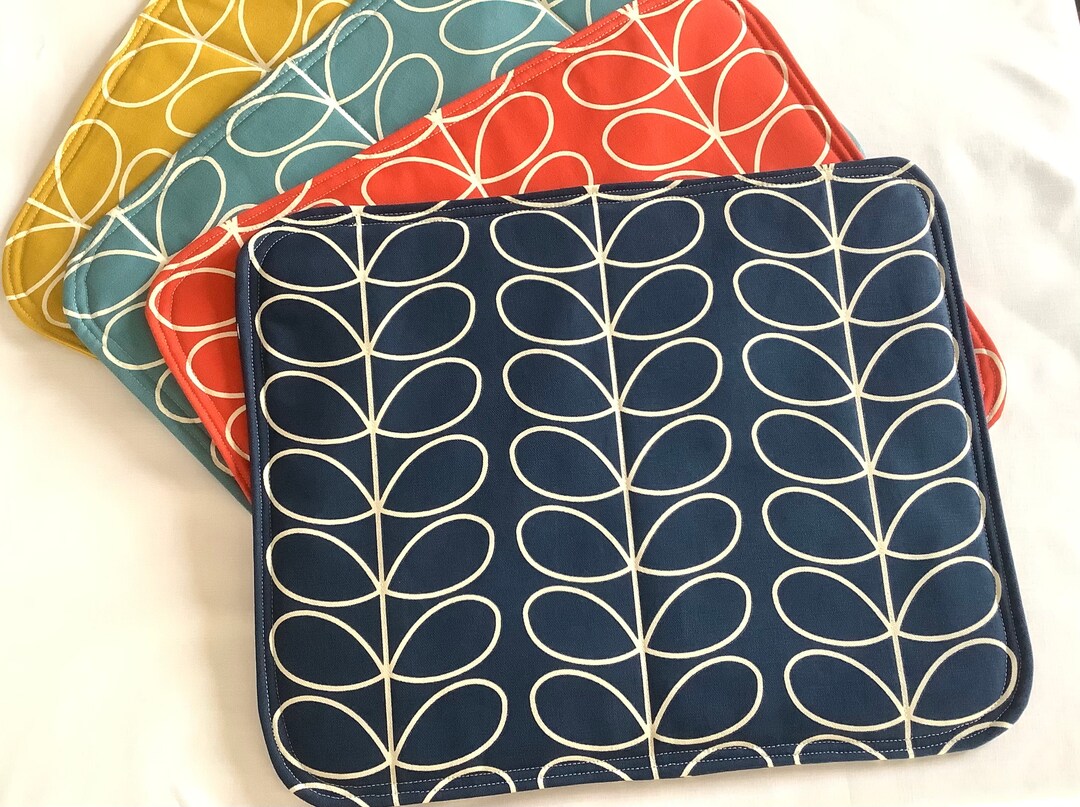 Scandinavian/linear Stem Fabric Quilted Table Mats/place-mats/ Table ...