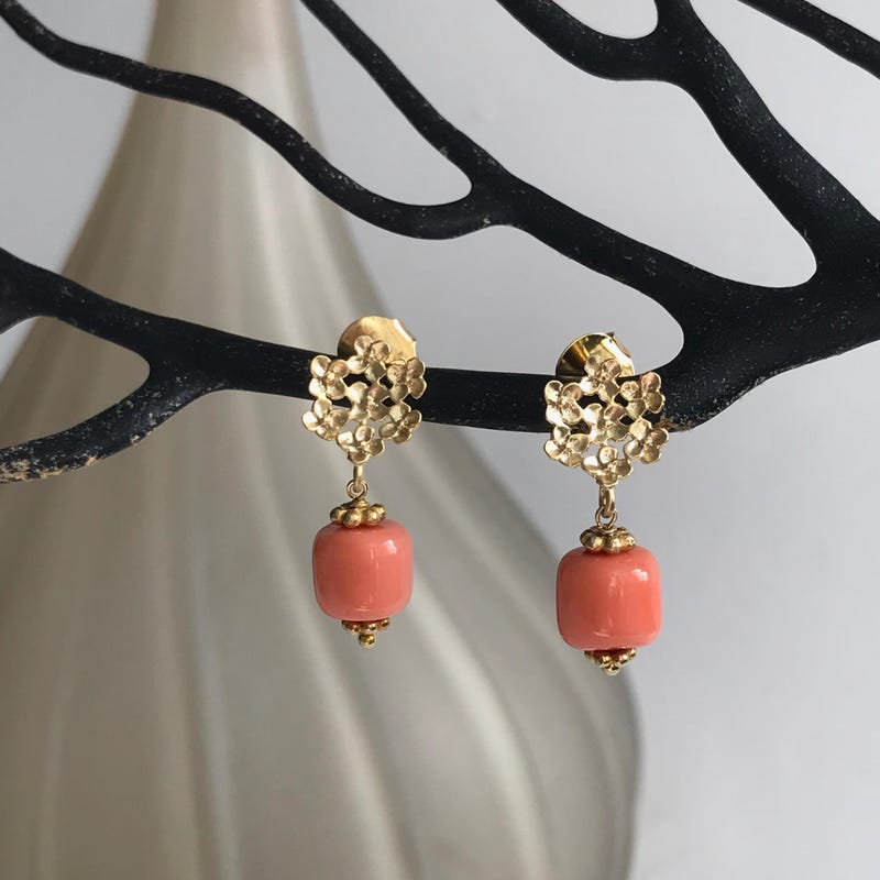 Coral Earrings - Etsy