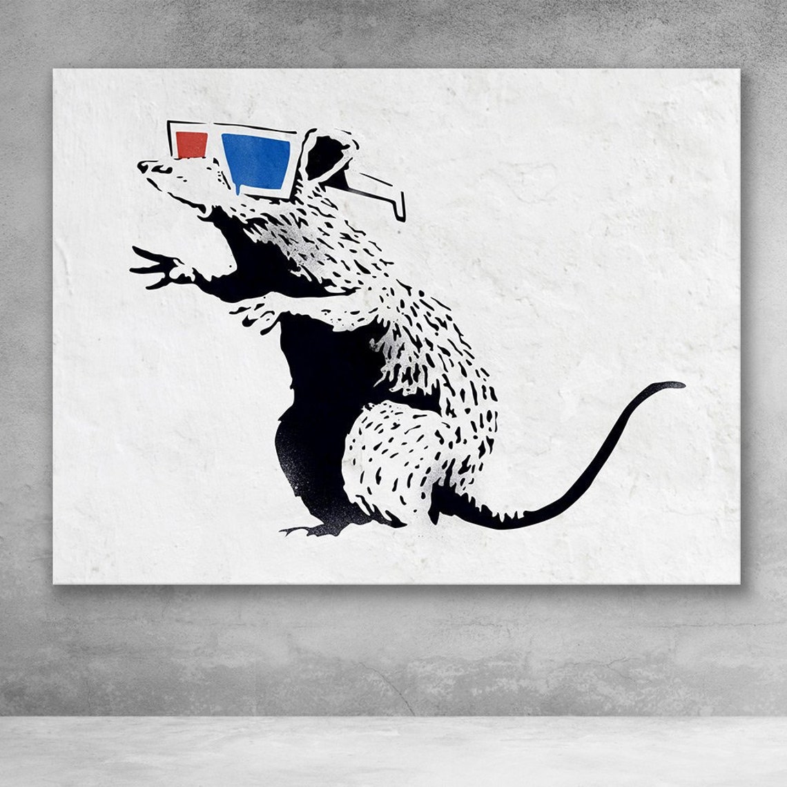3D Rat Banksy Graffiti Street Art Canvas Wall Art - Etsy