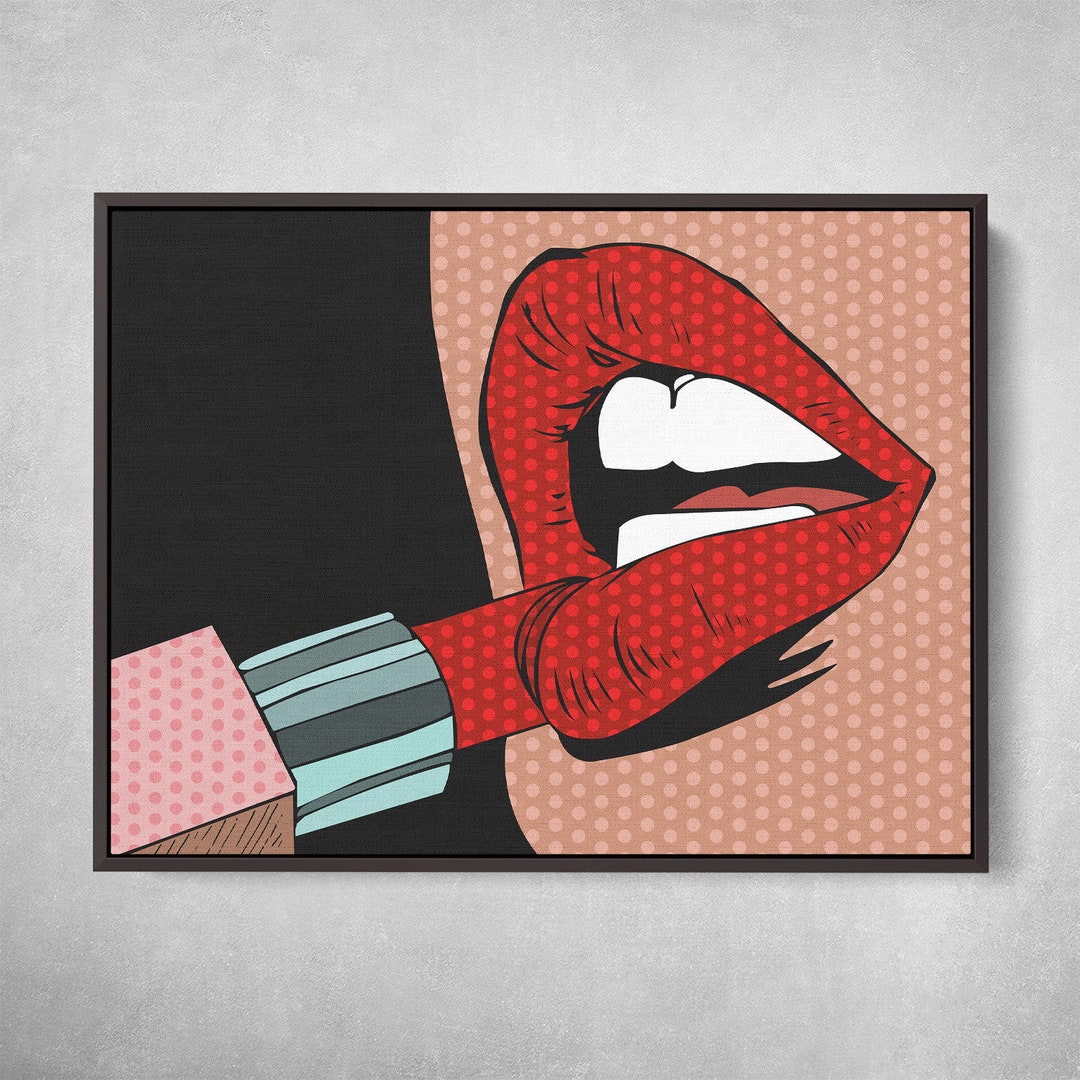 Red Lipstick Lips Pop Art Premium Framed Fashion Modern - Etsy