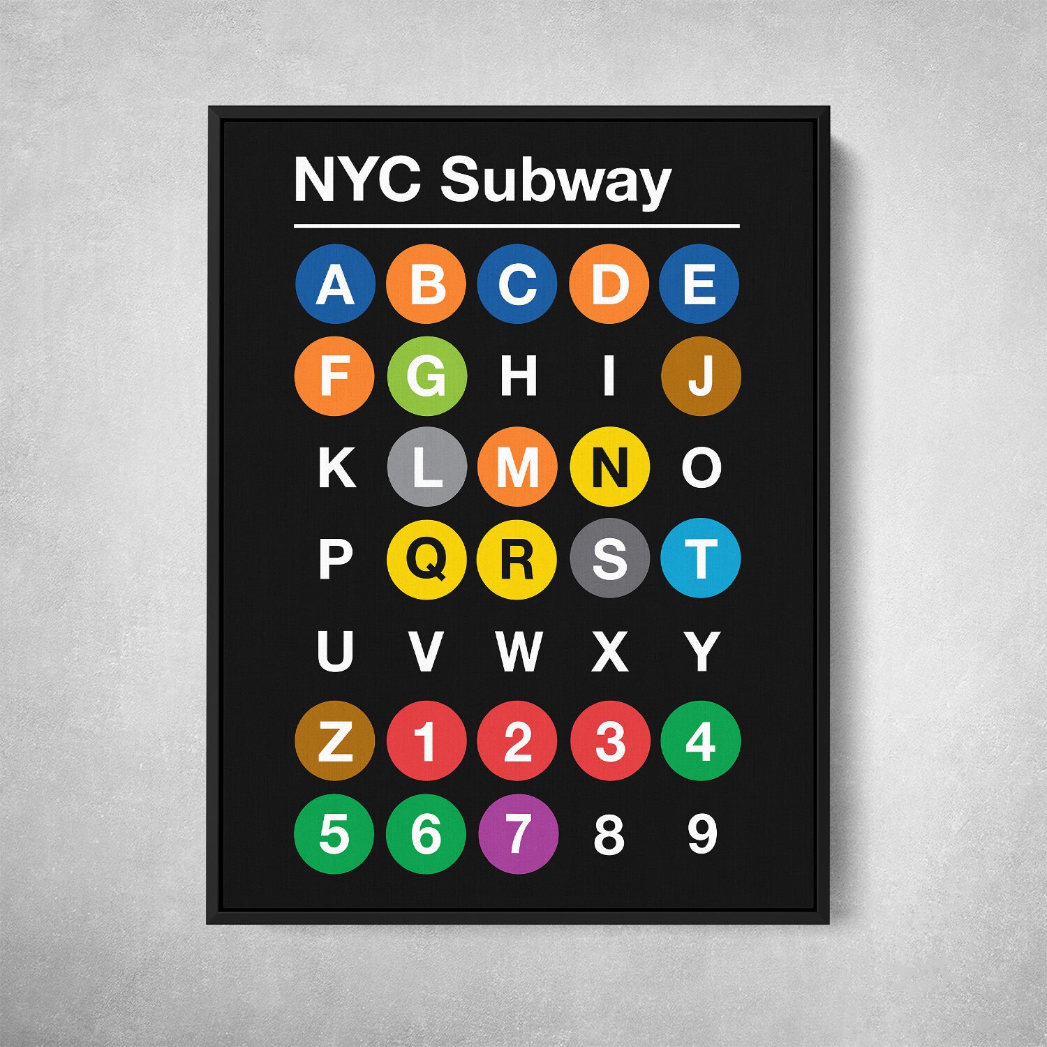 NYC Subway Alphabet Sign Modern Pop Art Urban Premium Framed | Etsy