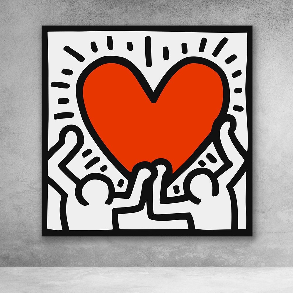 Keith Haring Pop Art Love Premium Canvas Art - Etsy.de