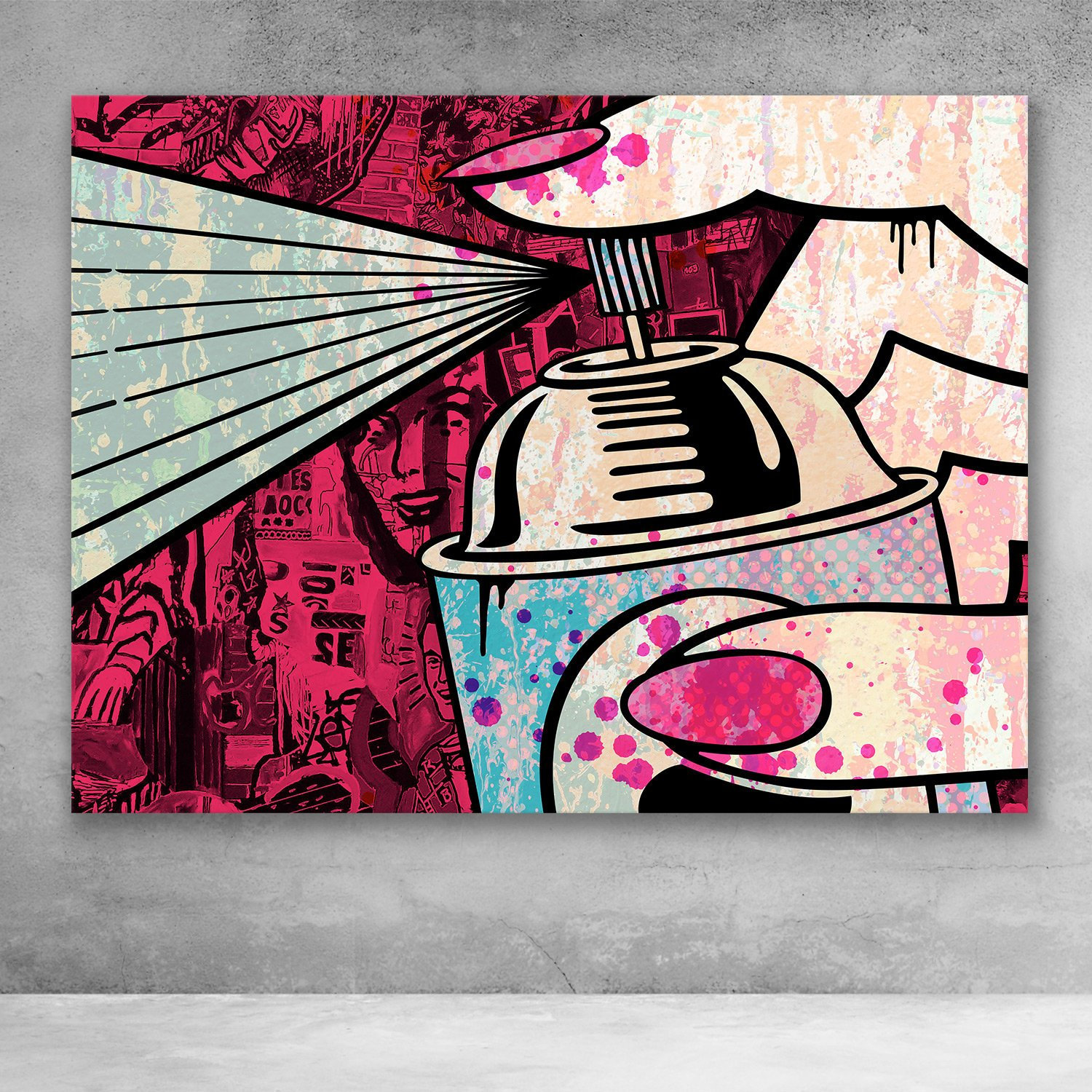 Spray Can Graffiti Pop Art Premium Canvas Art - Etsy Singapore