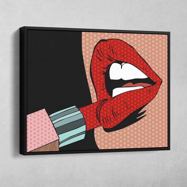 Red Lipstick Lips Pop Art Premium Framed Fashion Modern - Etsy