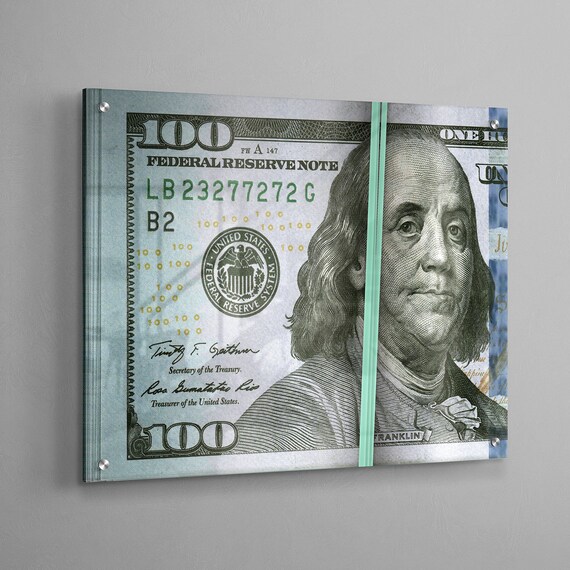 Benjamin 100 Dollar Bill Stacks Acrylic Glass Wall Art | Etsy