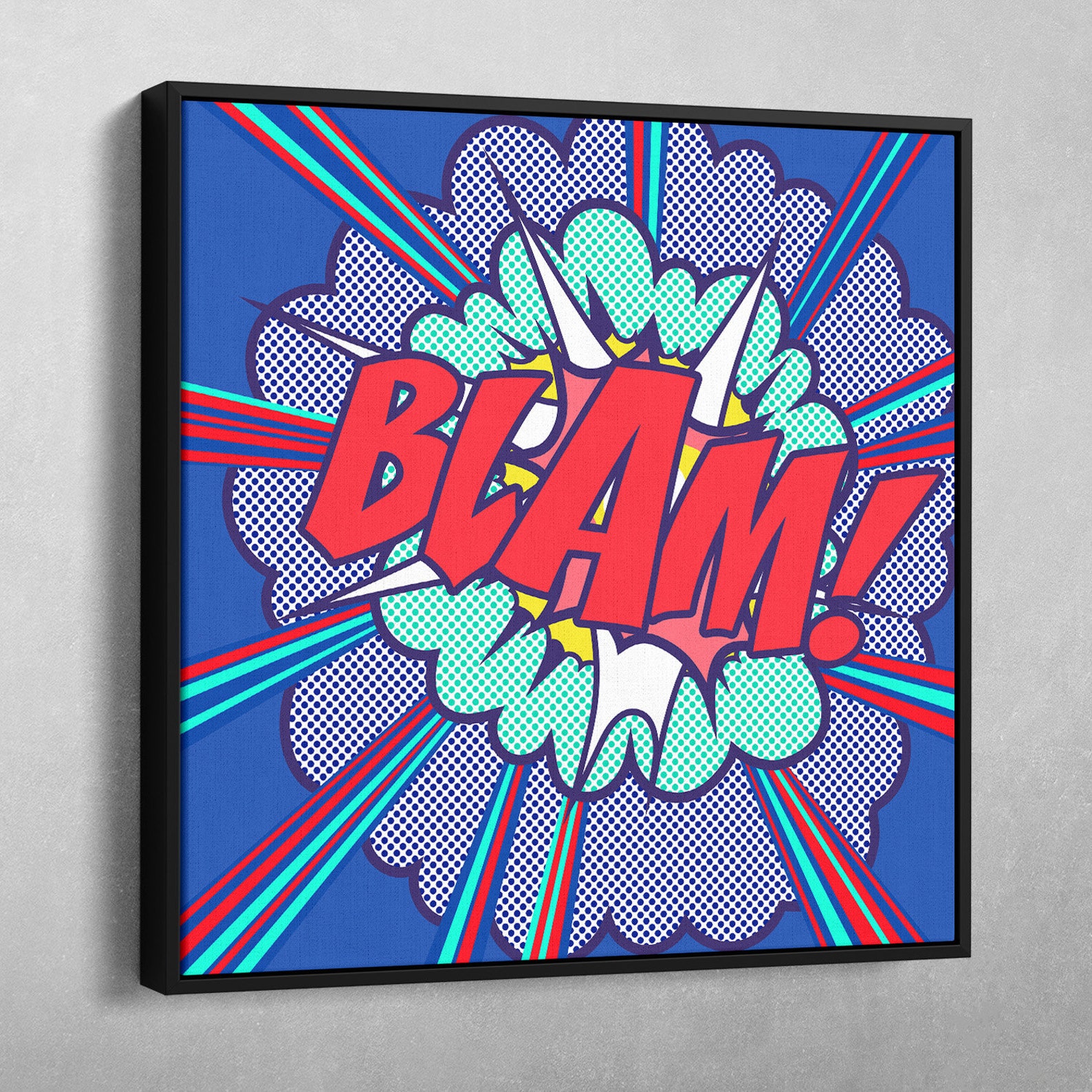Comic Blam Cartoon Pop Art Premium Framed Canvas Wall Art - Etsy