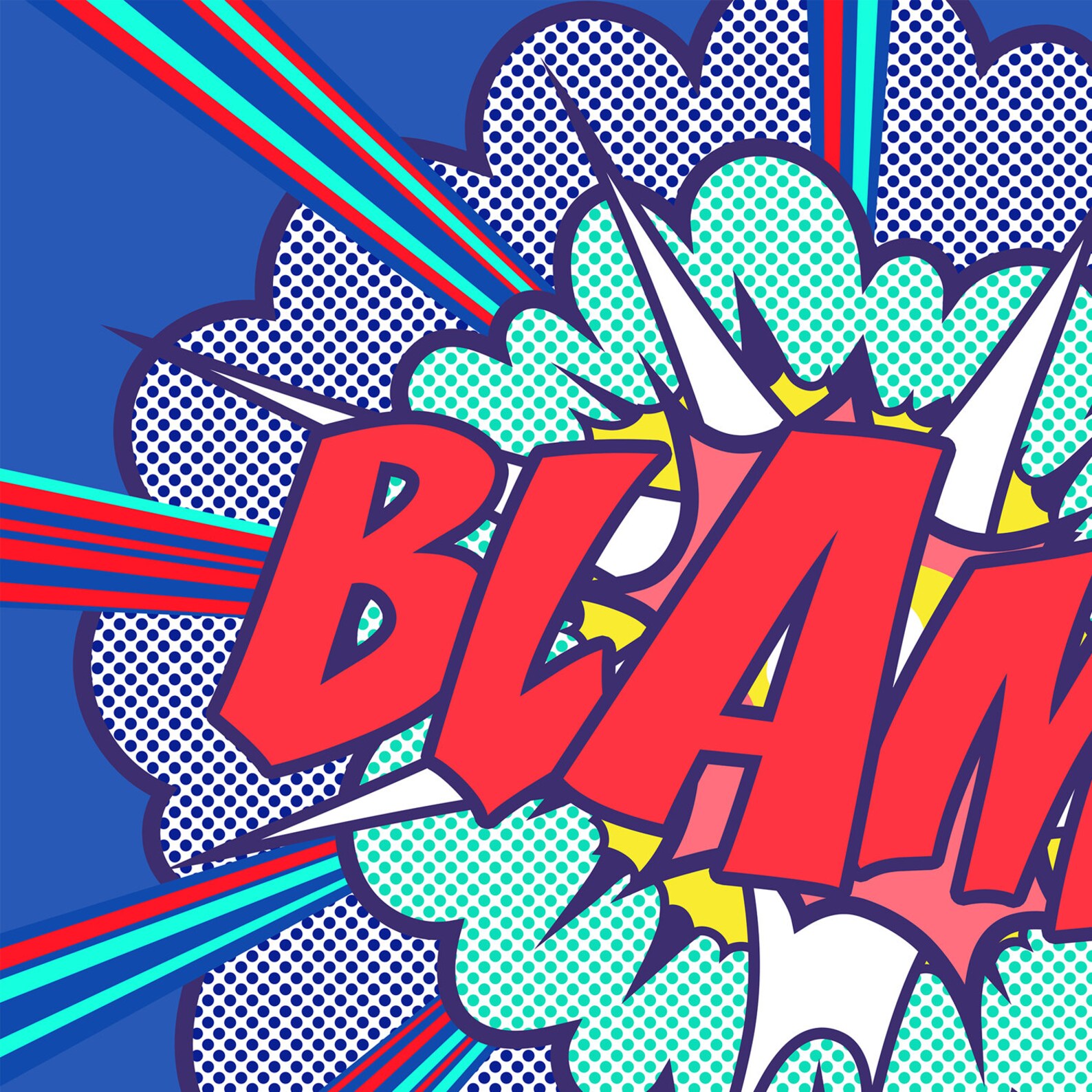 Comic Blam Cartoon Pop Art Premium Framed Canvas Wall Art - Etsy