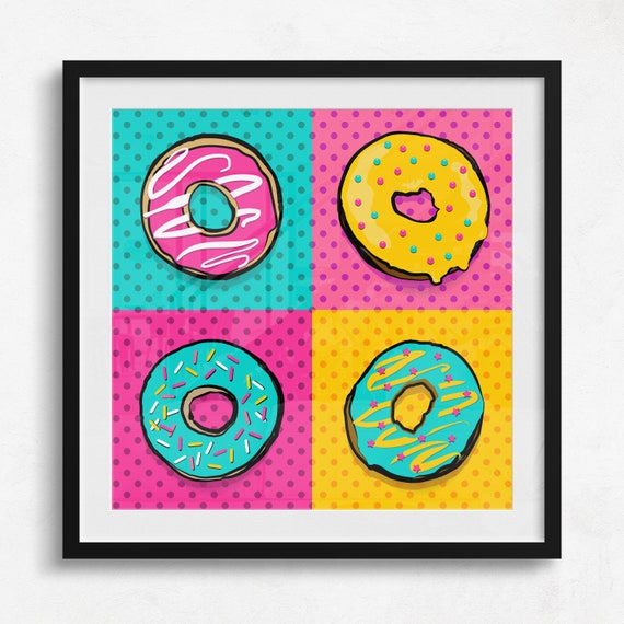 Pop Art Donuts Warhol Style Premium Framed Print With Mat - Etsy