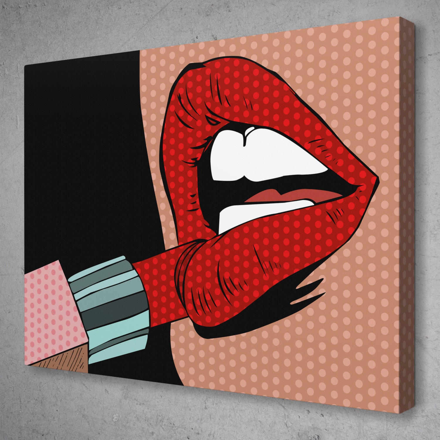 Red Lipstick Lips Pop Art Fashion Modern Canvas Art - Etsy