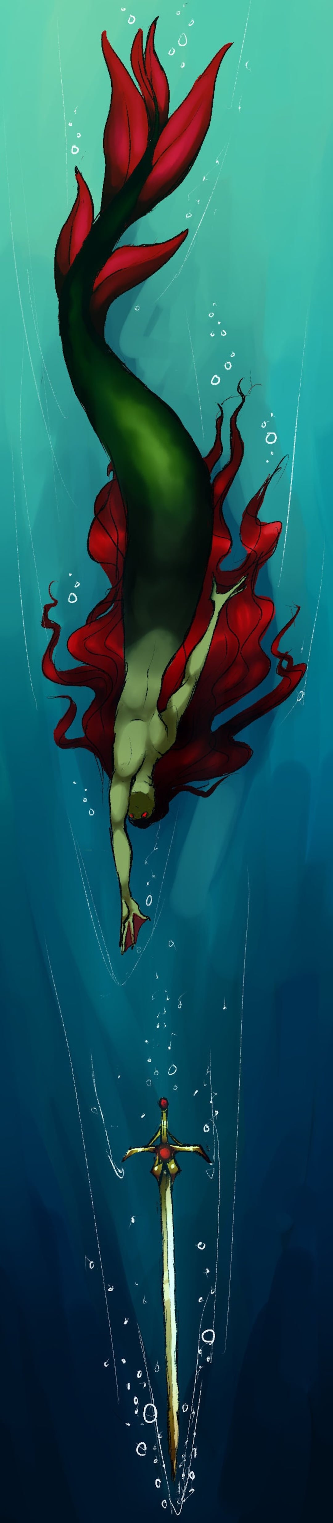 Mermaid Sword Print - Etsy